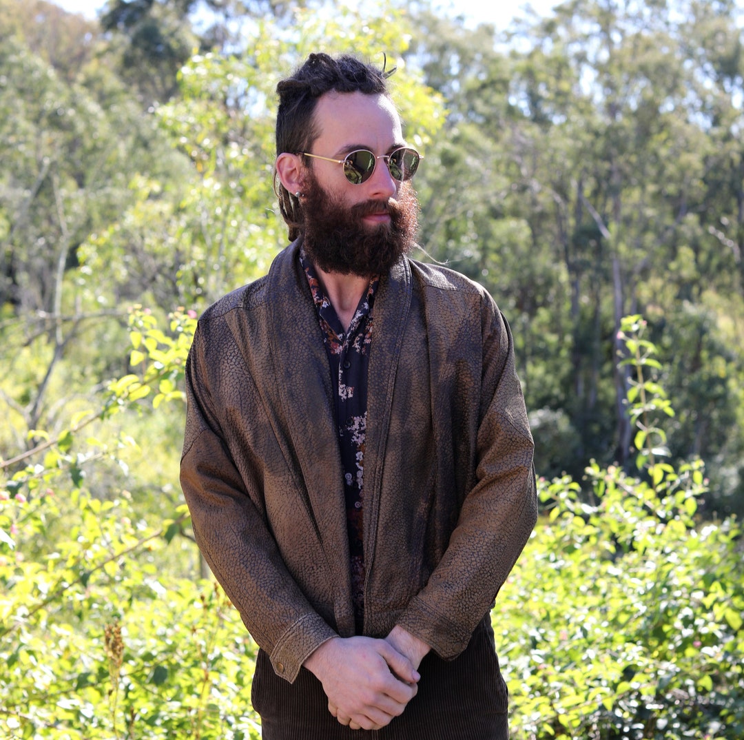 Vintage 80s Brown Leather Jacket, Kel Knight Jacket, Vintage 80s Acid ...