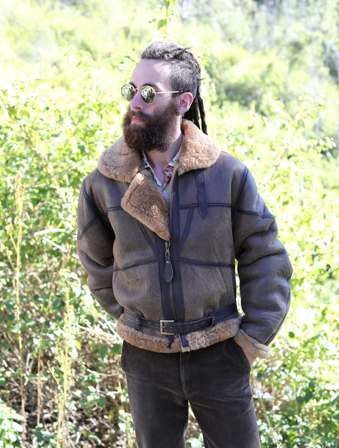 Vintage WWII British RAF Leather Fighter Pilot Jacket, Aviation Jacket ...