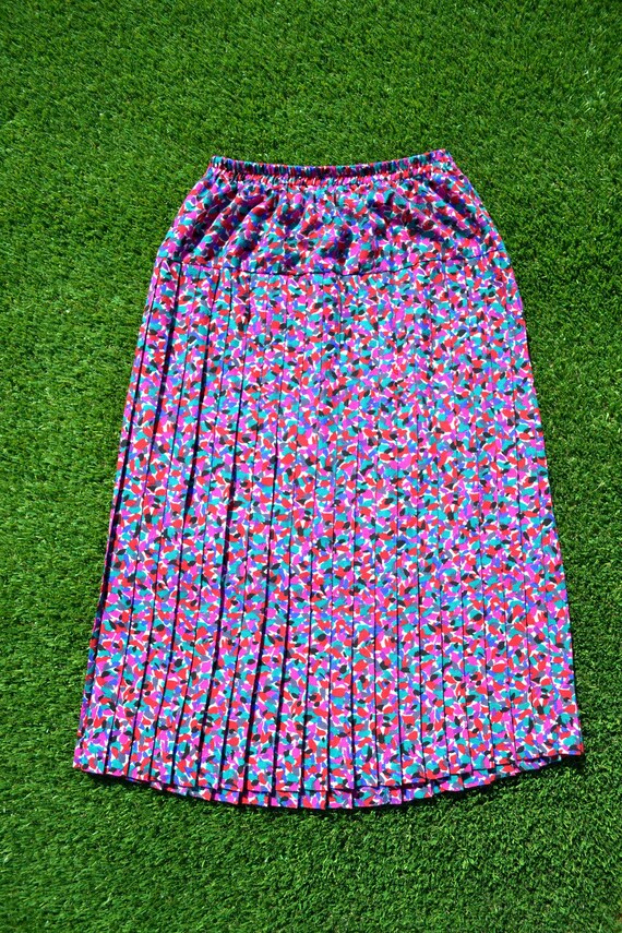 Vintage 80s Fluro Neon Skirt, Size 12. 80s Rainbow Sk… - Gem