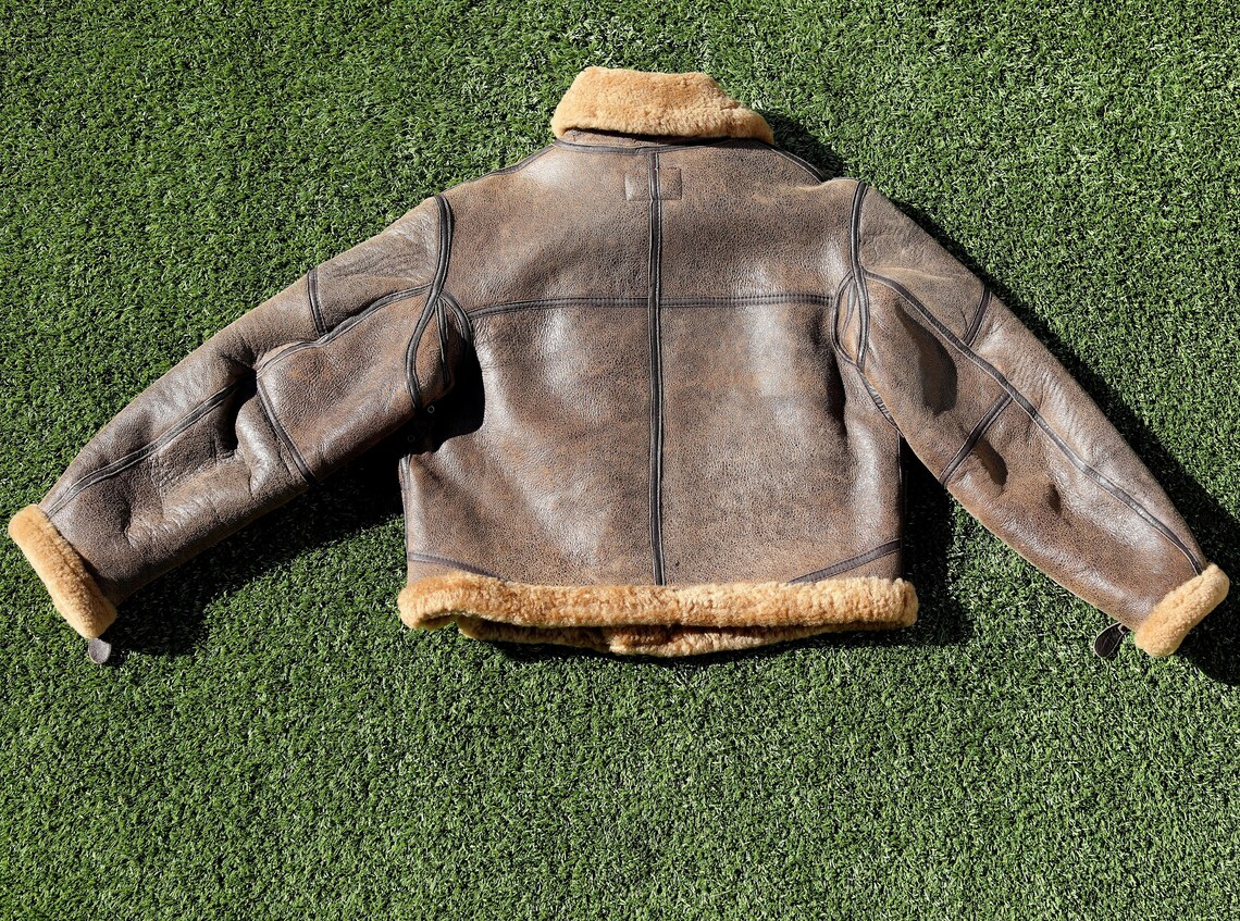 Vintage WWII British RAF Leather Fighter Pilot Jacket, Aviation Jacket ...
