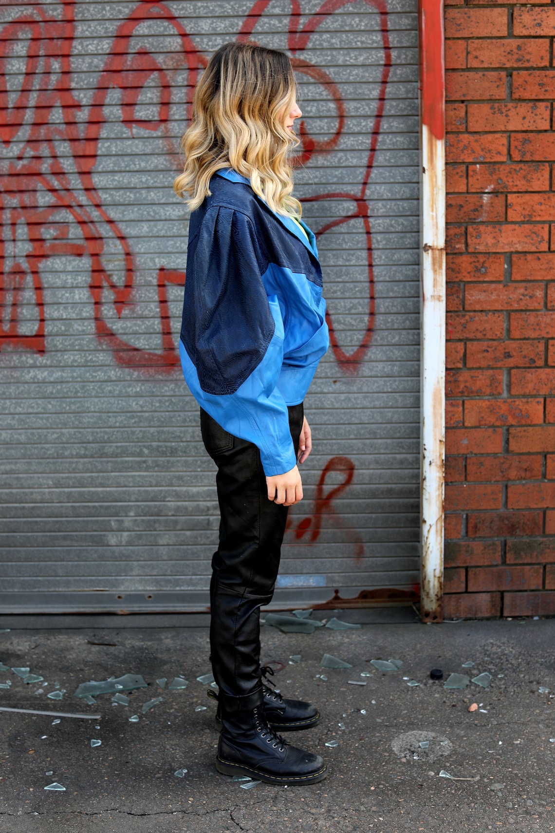 Vintage 80s Leather Batwing Jacket, Size 10 Womens, 80s Batwing Jacket ...