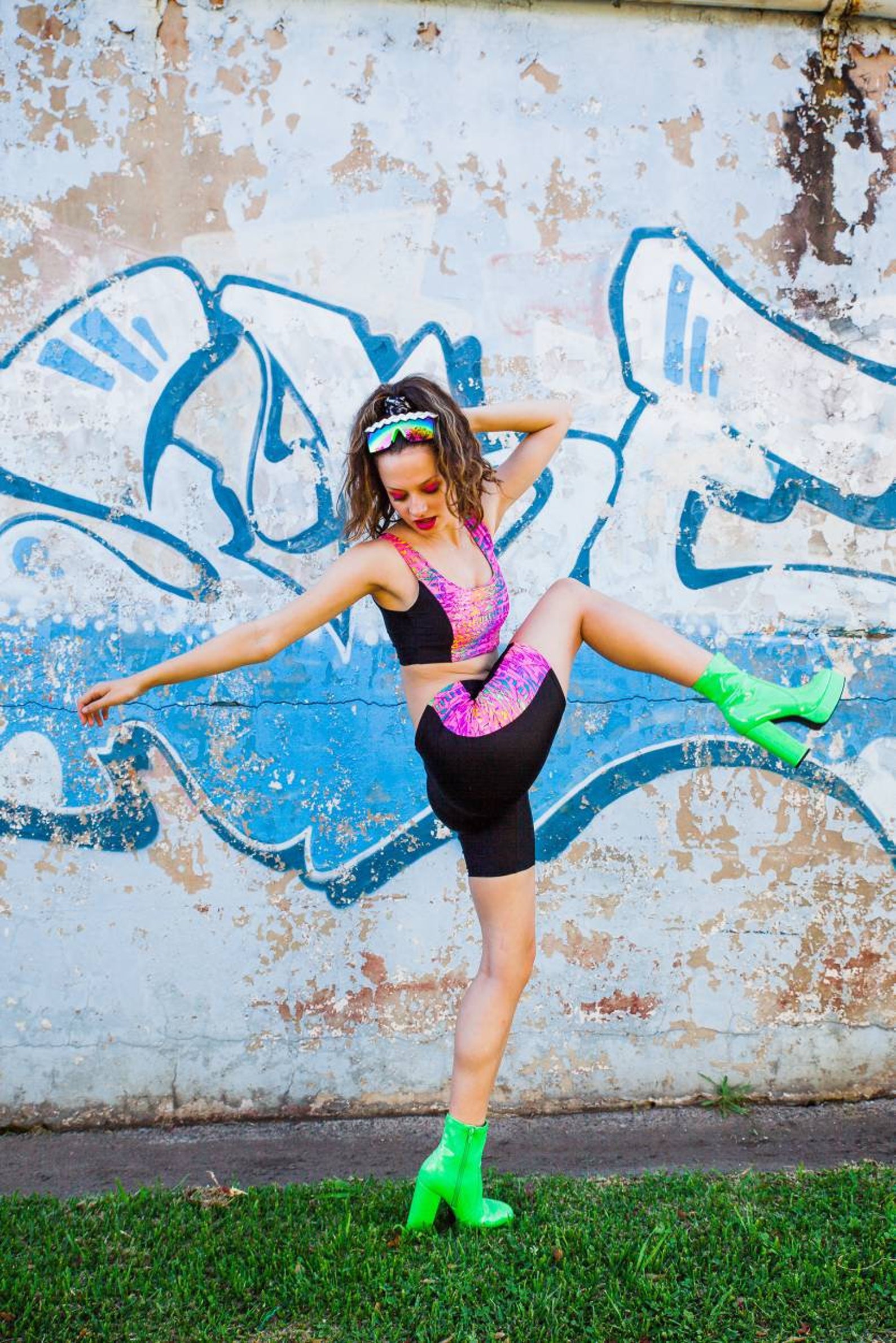 Vintage 80s Active Wear Set, 80s Exercise Set, Size 8, 80s Rave Crop ...