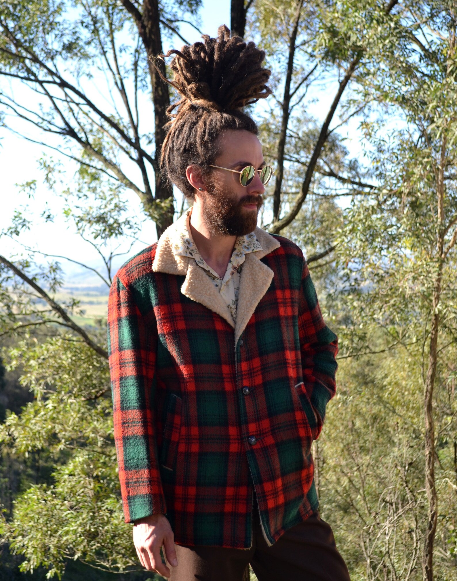 Vintage 70s Red and Green Lumberjack Jacket Sherpa Jacket | Etsy