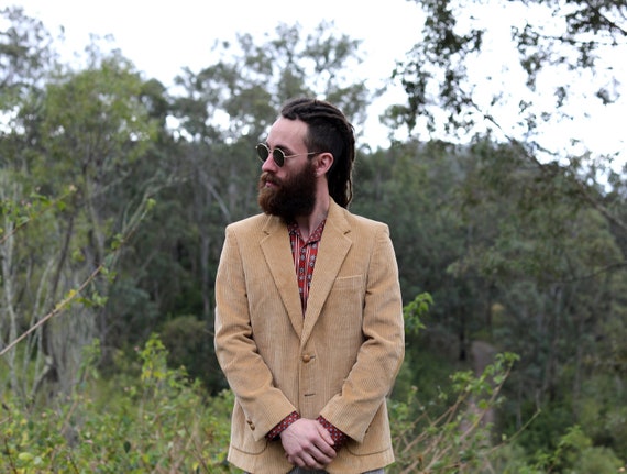 Vintage 70s Dark Academia Professor Jacket, Mens Size… - Gem