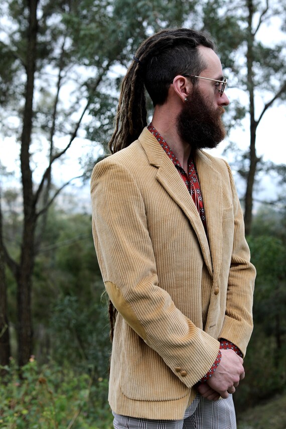 Vintage 70s Dark Academia Professor Jacket, Mens Size… - Gem