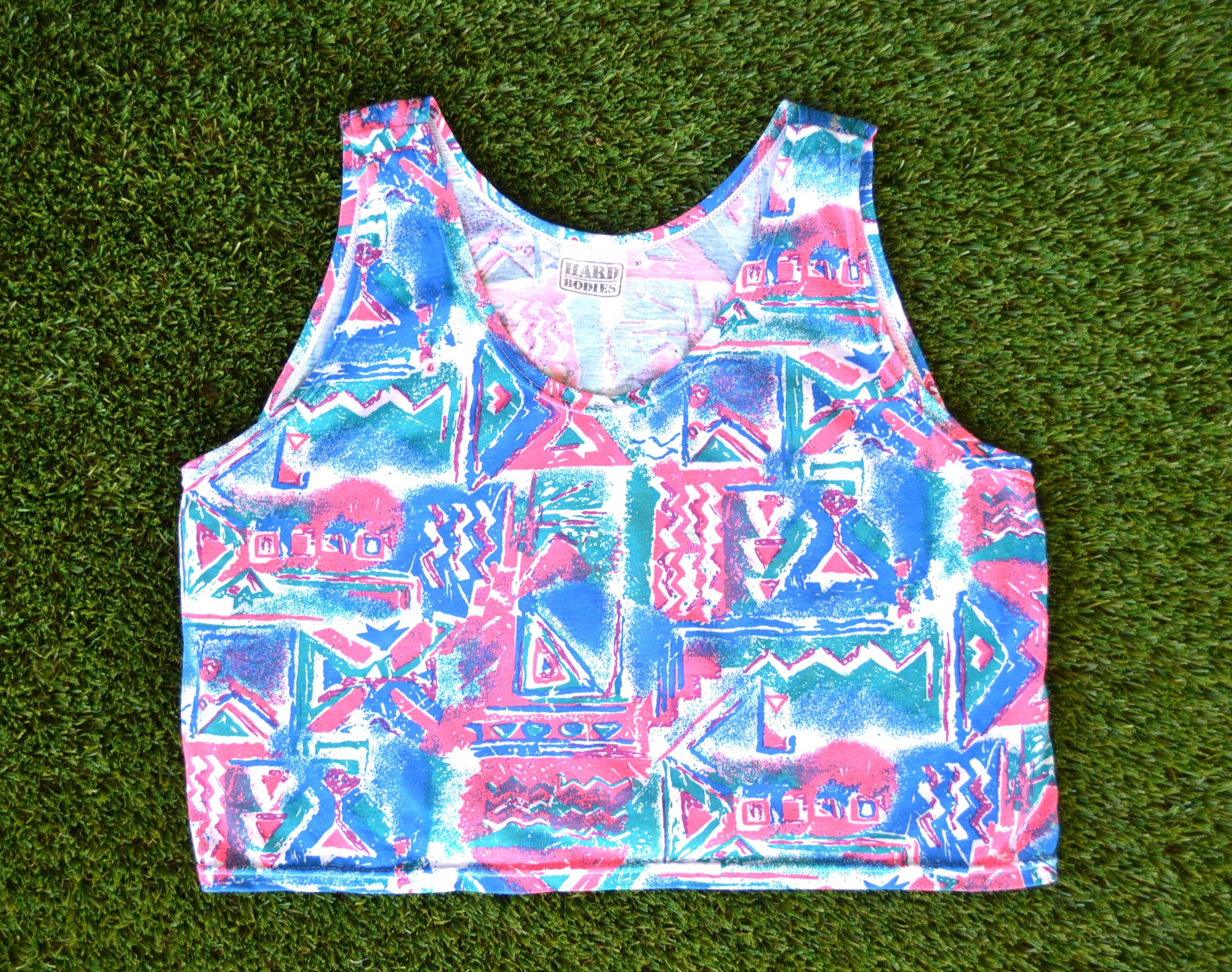 Vintage 80s Neon Active Wear. 80s Fluro Sports Tee, 80s Neon Exercise ...