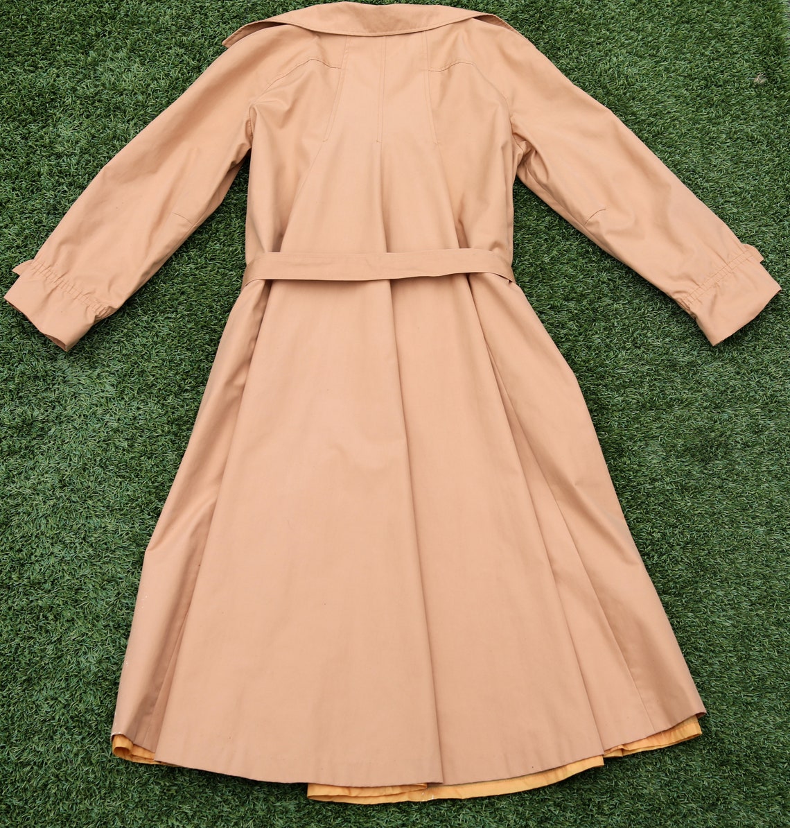 Vintage 70s Oversized Trench Coat, Size 16, 70s Long Trench Coat, 70s ...