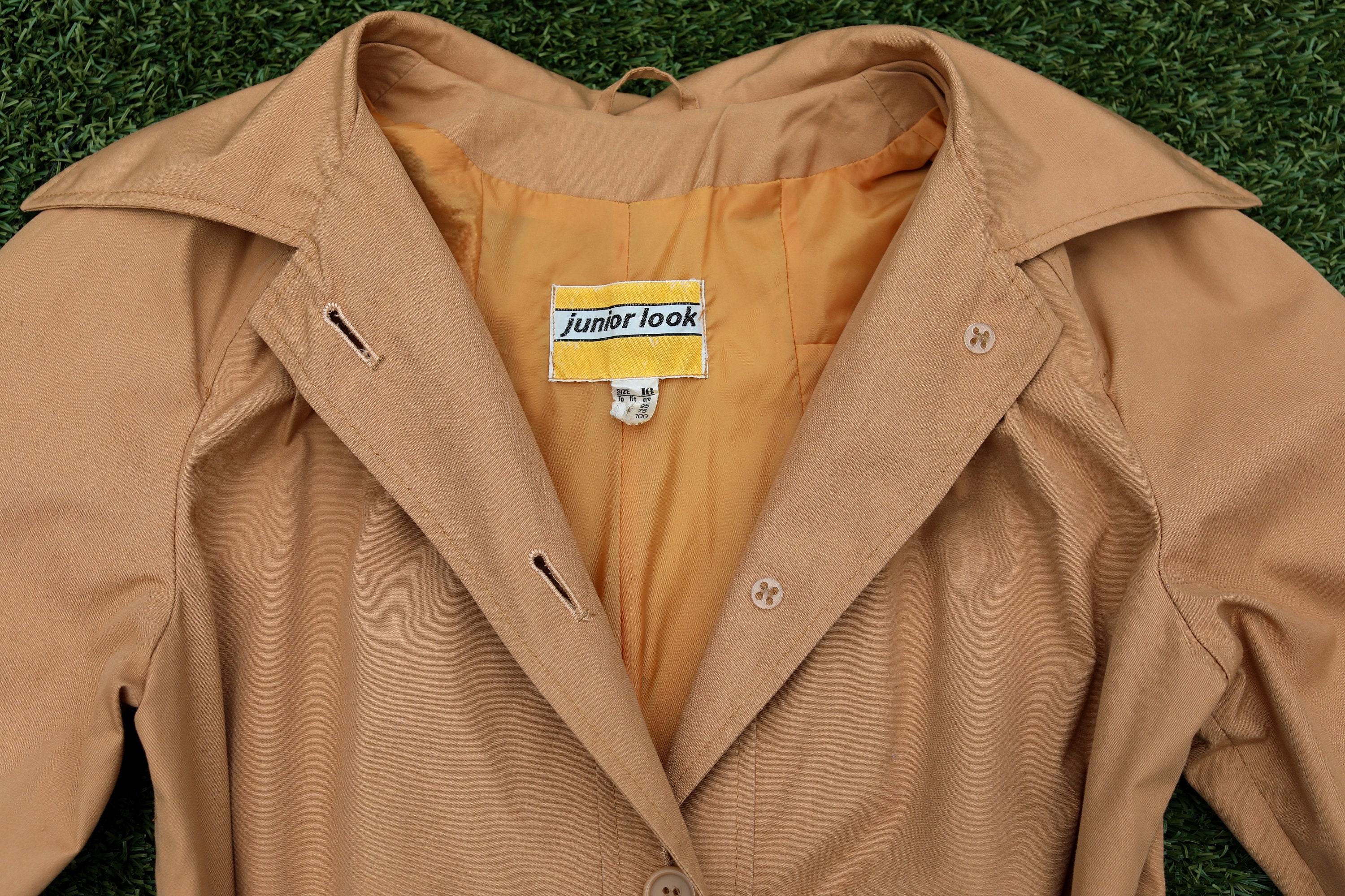 Vintage 70s Oversized Trench Coat, Size 16, 70s Long Trench Coat, 70s ...