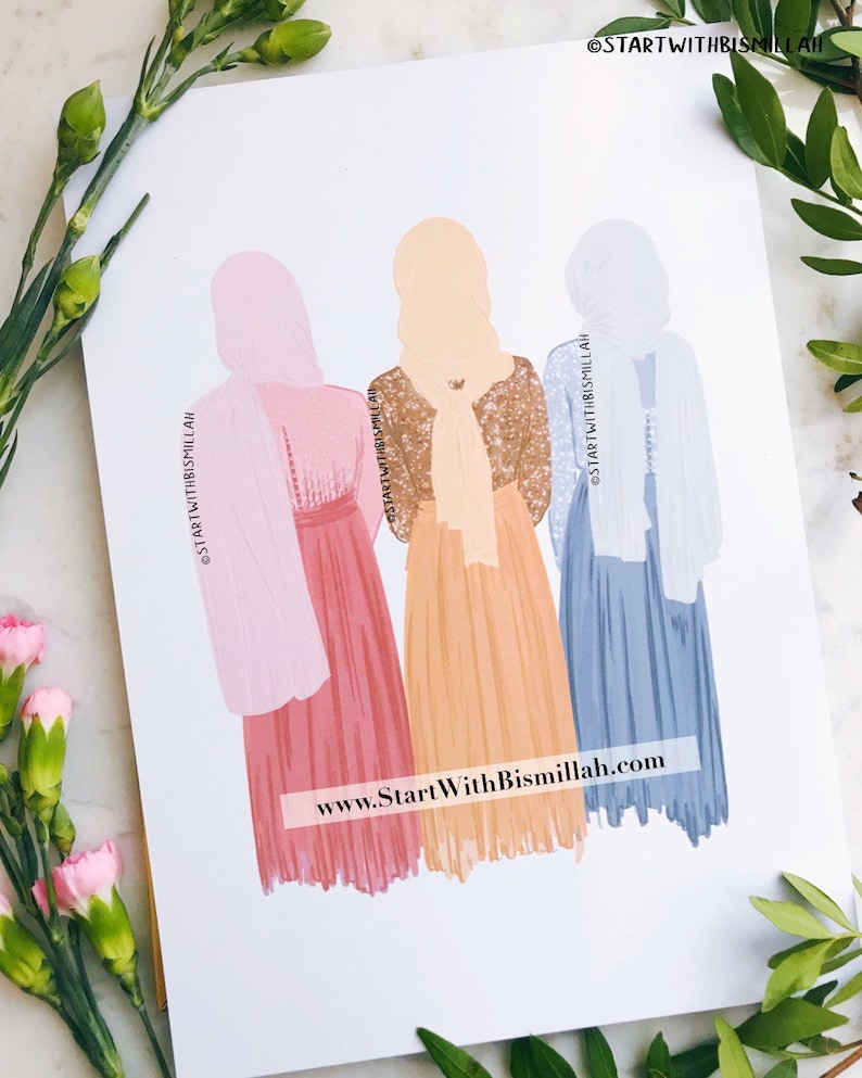 Modest Fashion Illustration - Print - Etsy