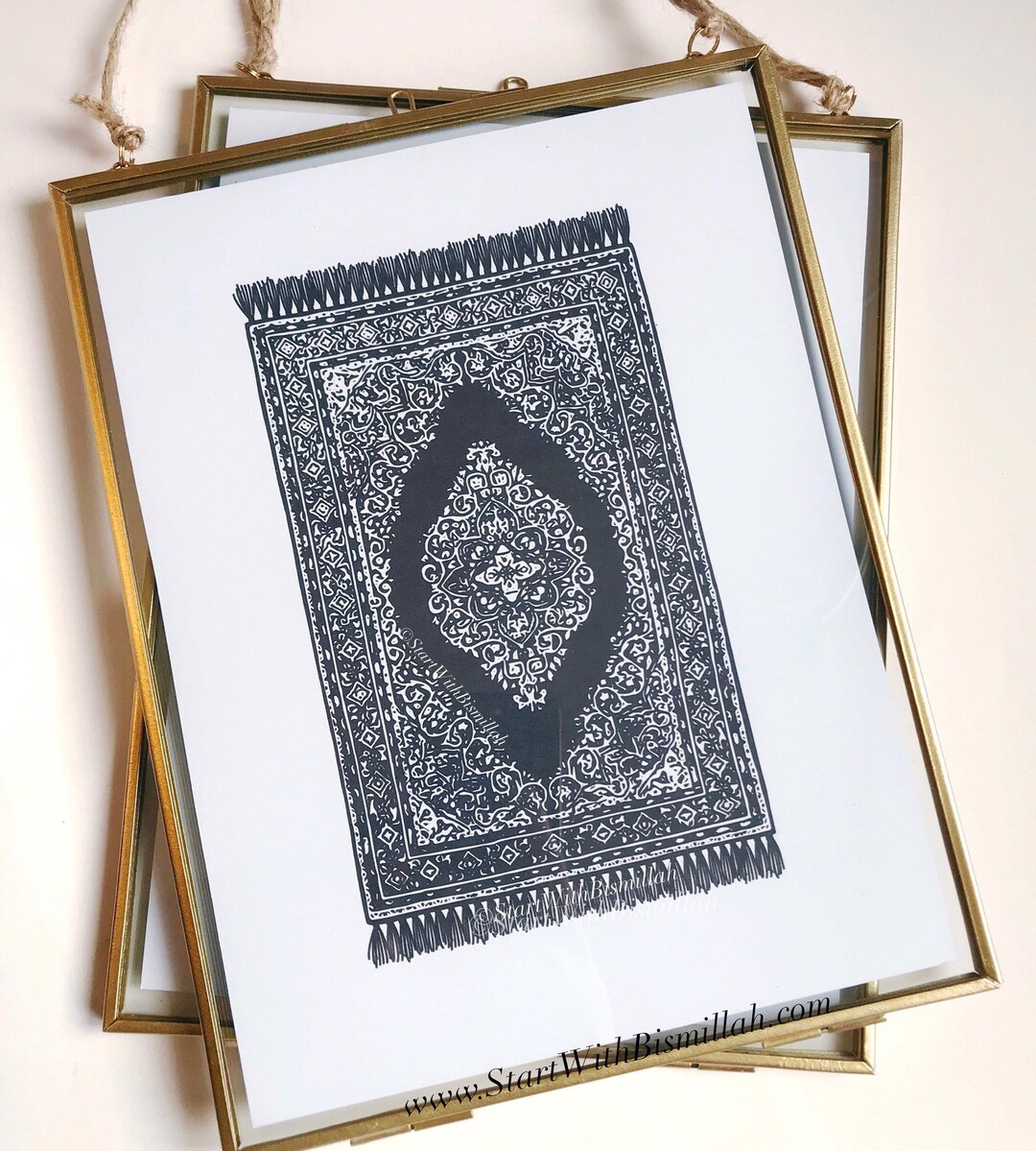 Monochrome Prayer Mat - Print - Etsy