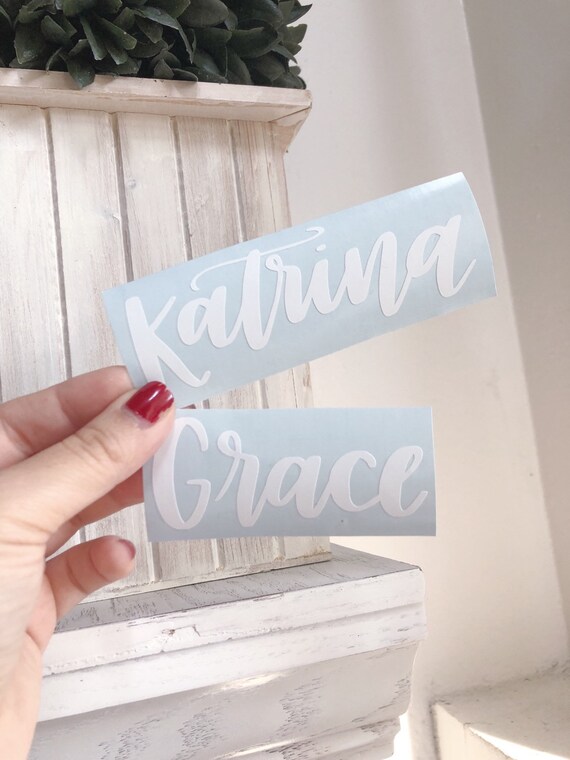 Custom Name Vinyl Sticker Calligraphy Vinyl Decal Water | Etsy
