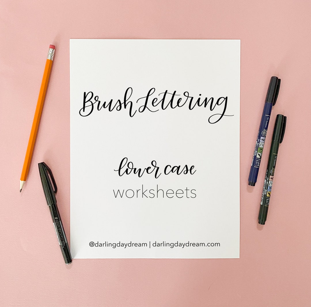 Brush Lettering Lower Case Practice Sheets | Modern Calligraphy ...