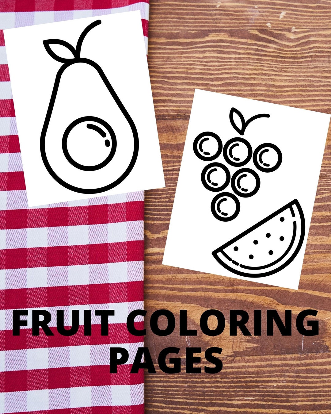 Fruit Coloring Pages, 10 Printable Colouring Pages - Etsy