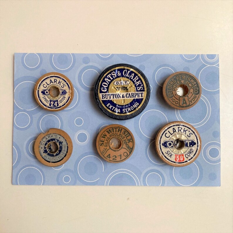 Magnets Made From Vintage Wooden Sewing Thread Spools set of | Etsy
