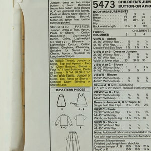 Vintage Mccall's Girls Jumper & Apron Dress Pattern / Girls Top, Blouse ...