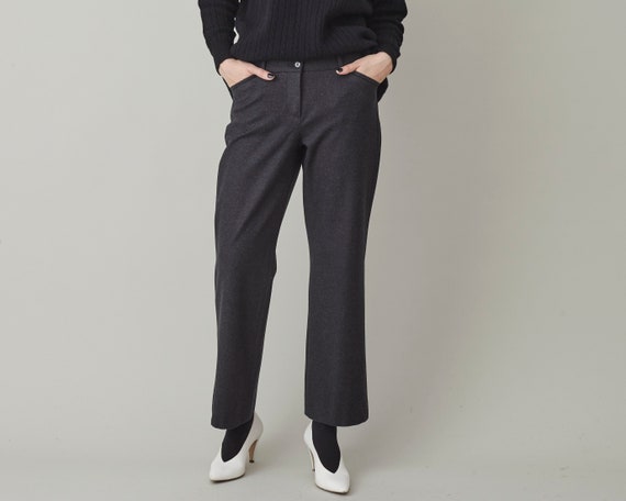 Grey wool cropped trousers store