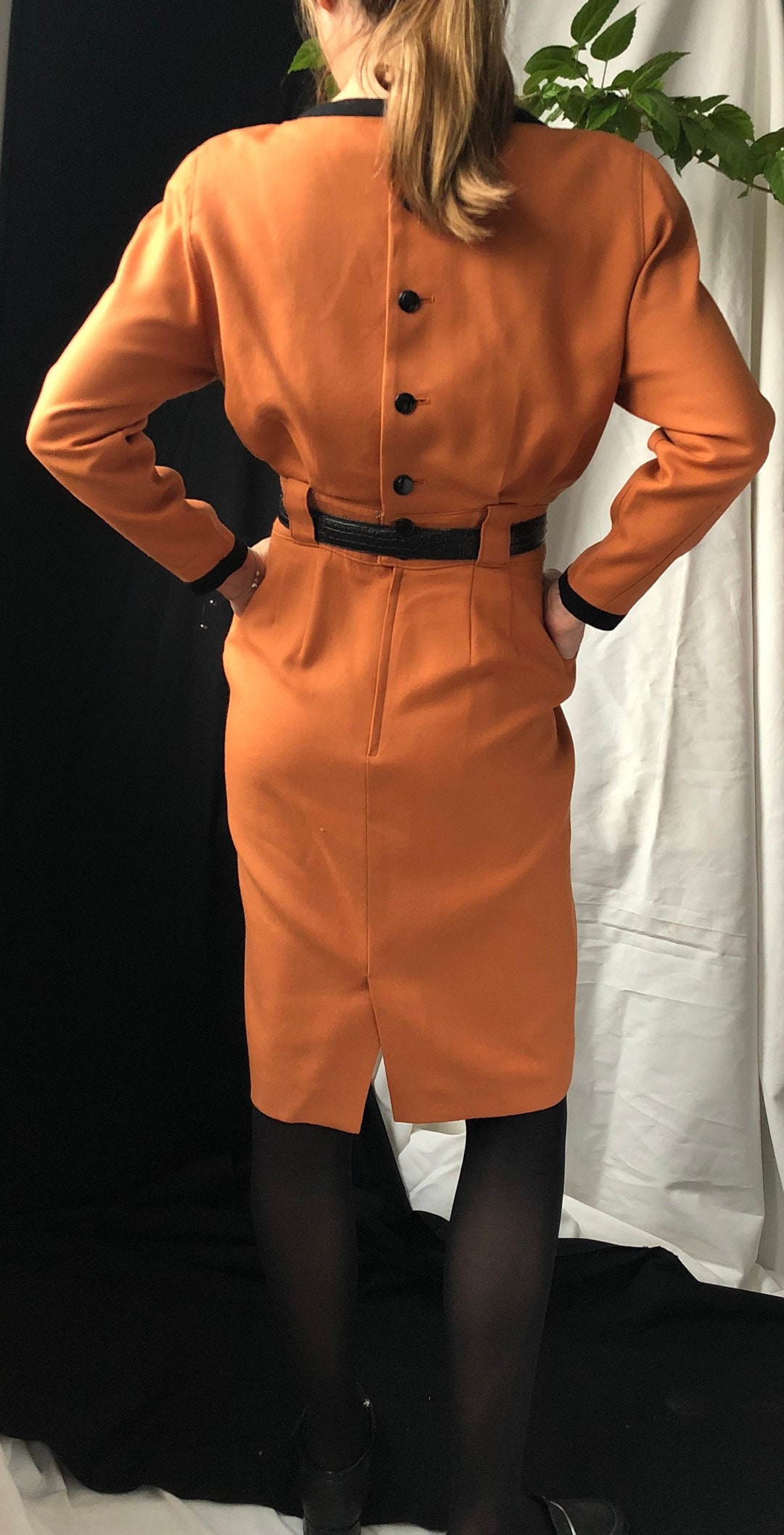 Vintage Wool Dress With Back Buttons Detail Size S M FTV44 - Etsy