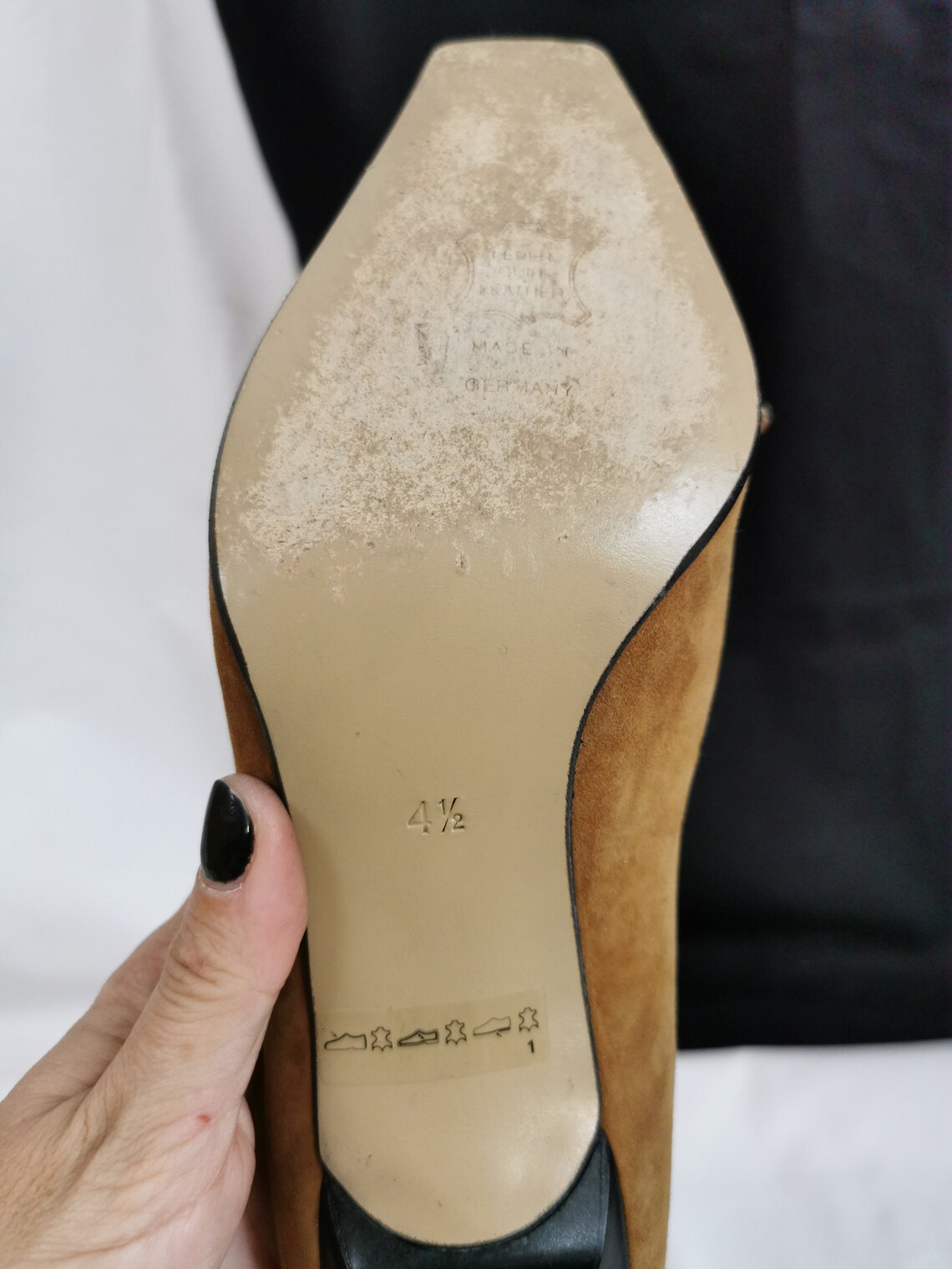 Vintage Pointed Square Toe Shoes Size 7 Camel Suede Heels - Etsy