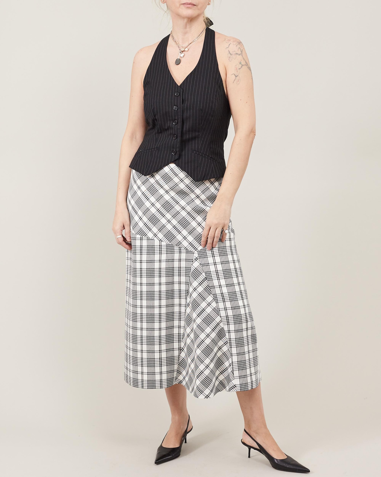 Handmade Plaid Wool Midi Skirt: A-line Panel Gored Design - Etsy