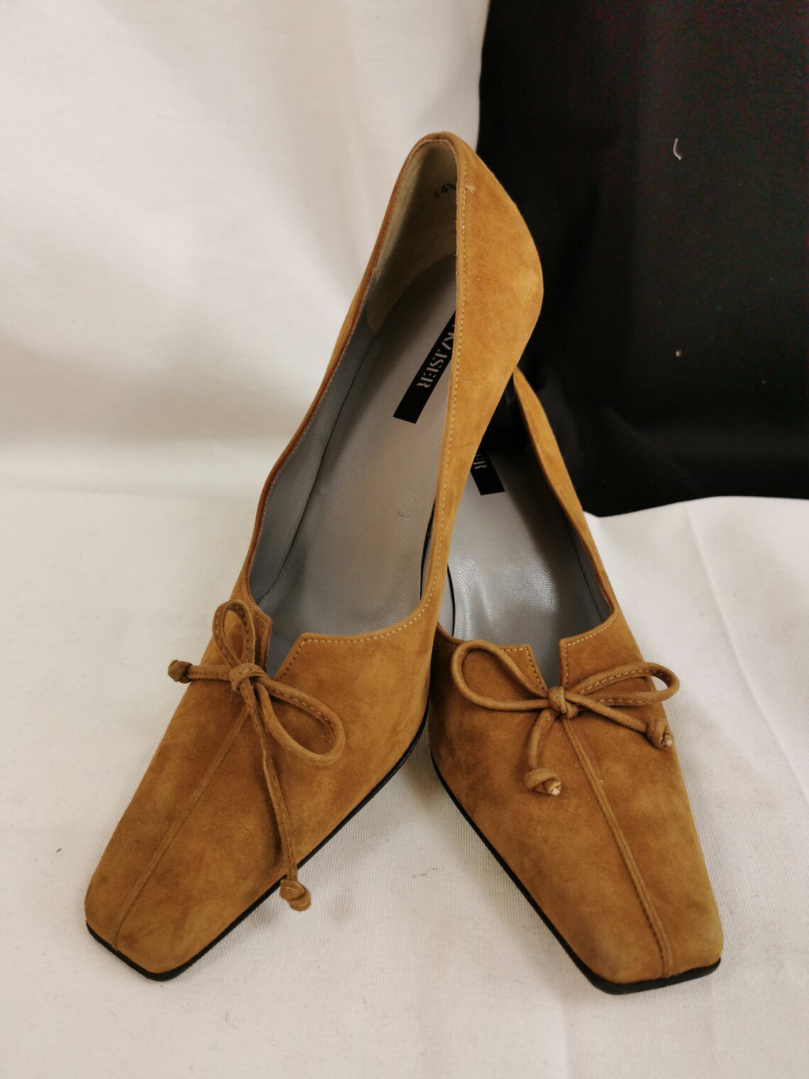 Vintage Pointed Square Toe Shoes Size 7 Camel Suede Heels - Etsy
