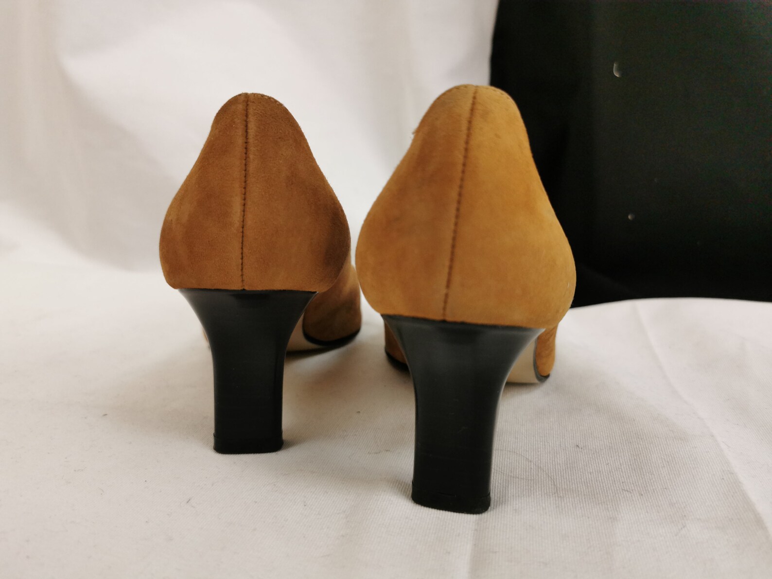 Vintage Pointed Square Toe Shoes Size 7 Camel Suede Heels - Etsy