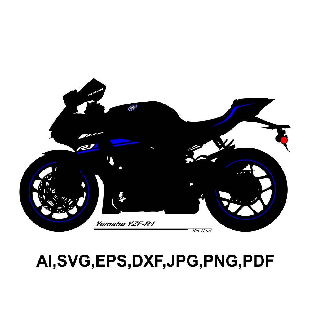 Yamaha YZF R1 Motorcycle Motorbike Vector Laser Cutting | Etsy