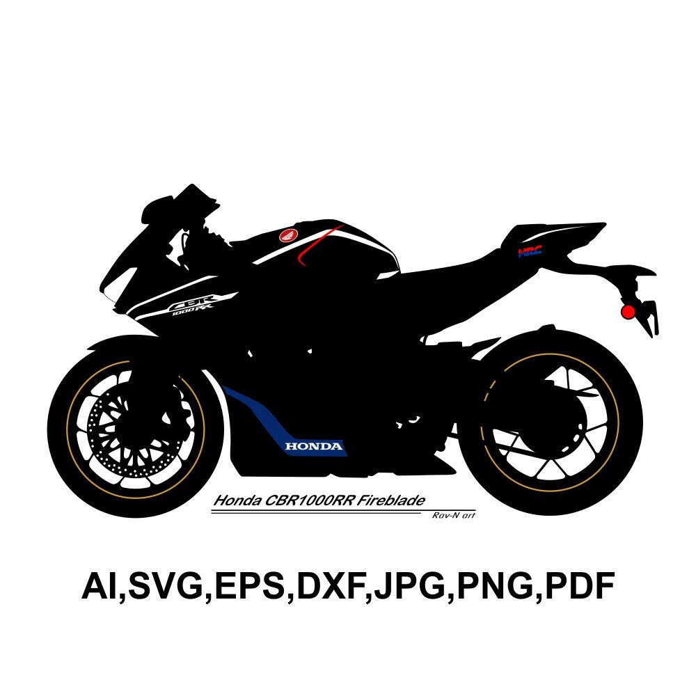 Honda CBR1000RR Motorcycle Motorbike Vector Laser Cutting | Etsy