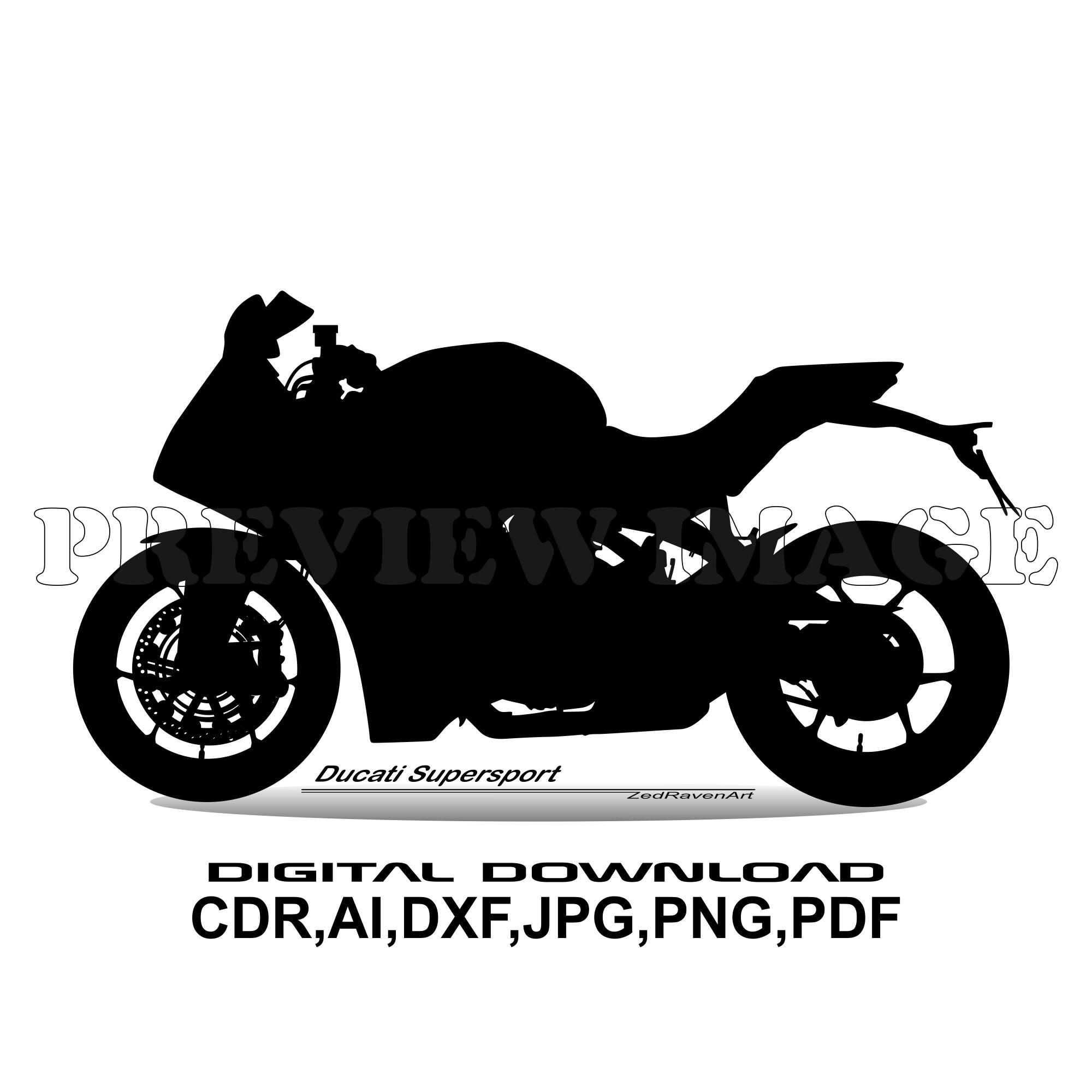 Ducati Supersport - Gráfico digital vectorial de motocicleta - Silueta ...