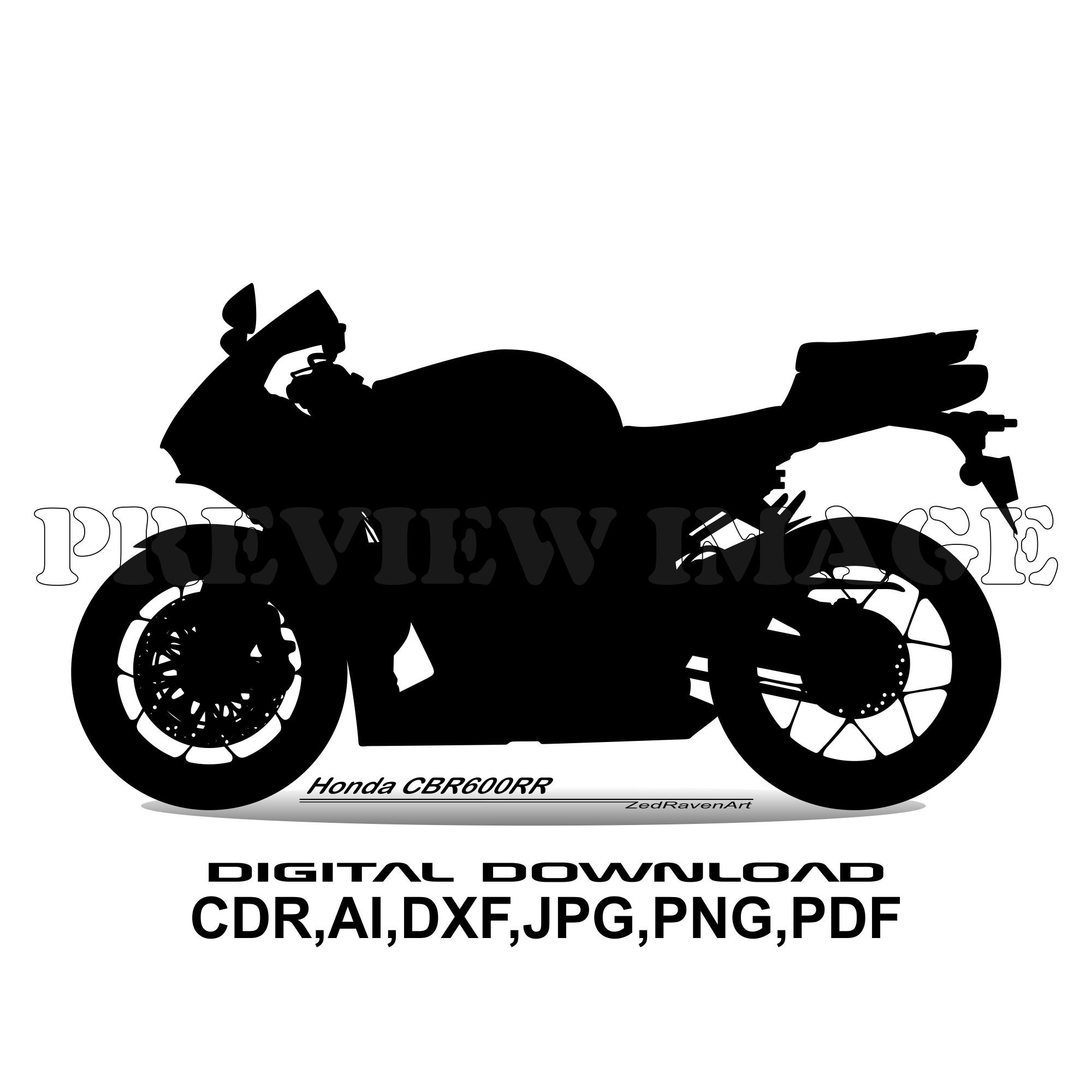 Honda CBR600RR - Motorcycle Motorbike Vector Graphic Digital Artwork ...