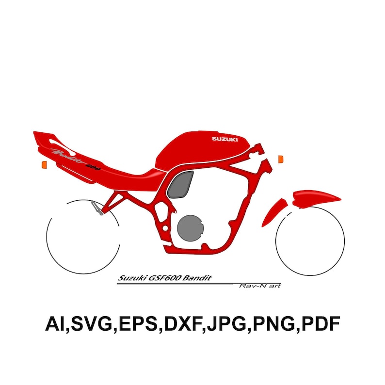 Suzuki GSF600 Bandit Motorcycle Motorbike Vector Graphic Digital ...