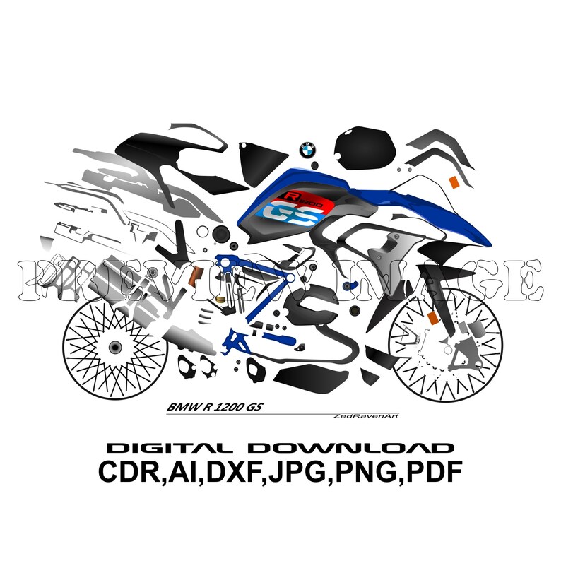 BMW R 1200 GS - Motorcycle Motorbike Vector Graphic Digital Artwork ...