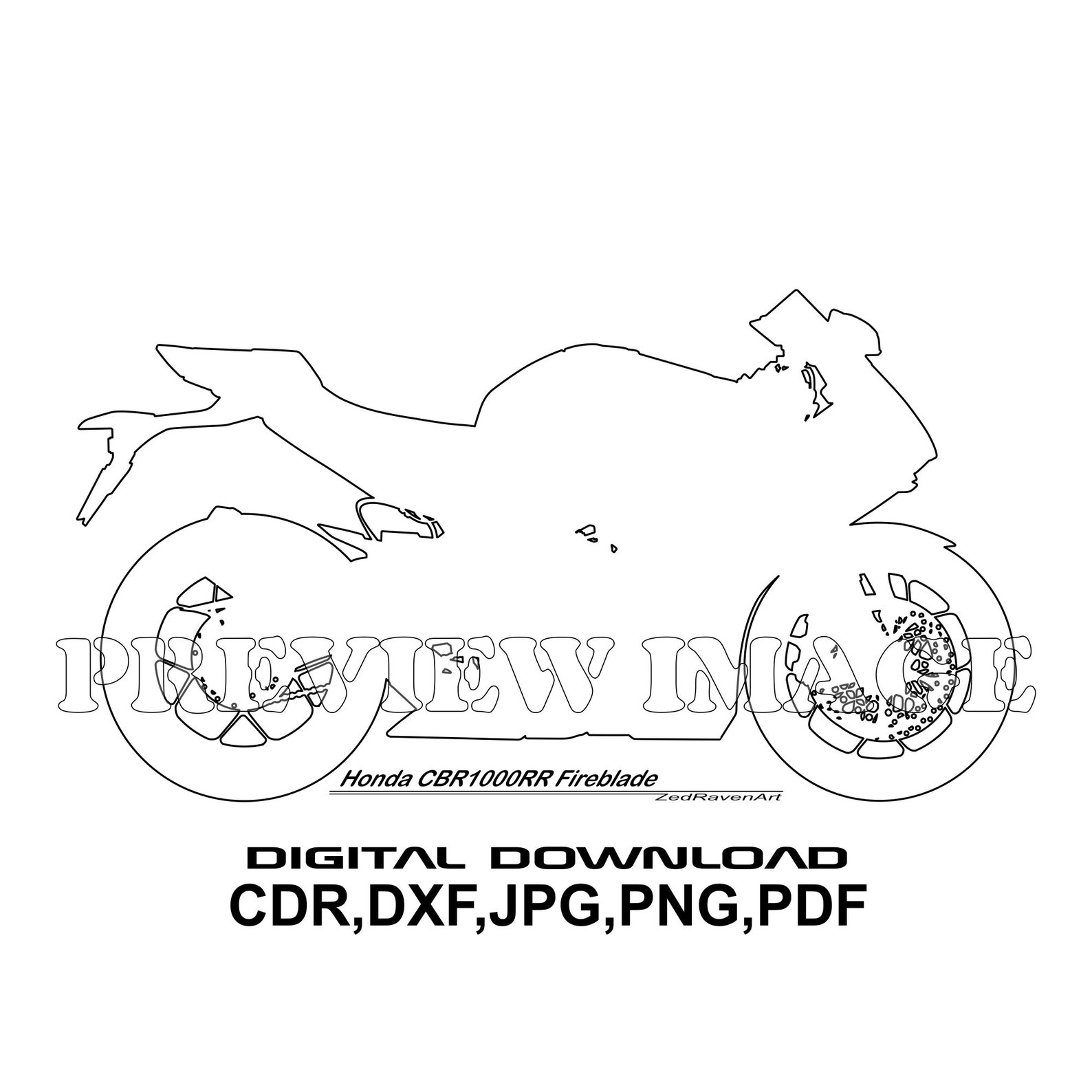 Honda CBR1000RR - Motorcycle Motorbike Vector Graphic Digital Artwork ...
