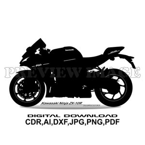 Kawasaki Ninja ZX 10R - Motorcycle Motorbike Vector Graphic Digital ...