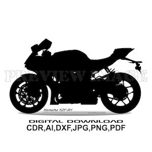 Yamaha YZF R1 - Motorcycle Motorbike Vector Graphic Digital Artwork ...