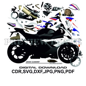 BMW S1000RR - Motorcycle Motorbike Vector Graphic Digital Artwork ...