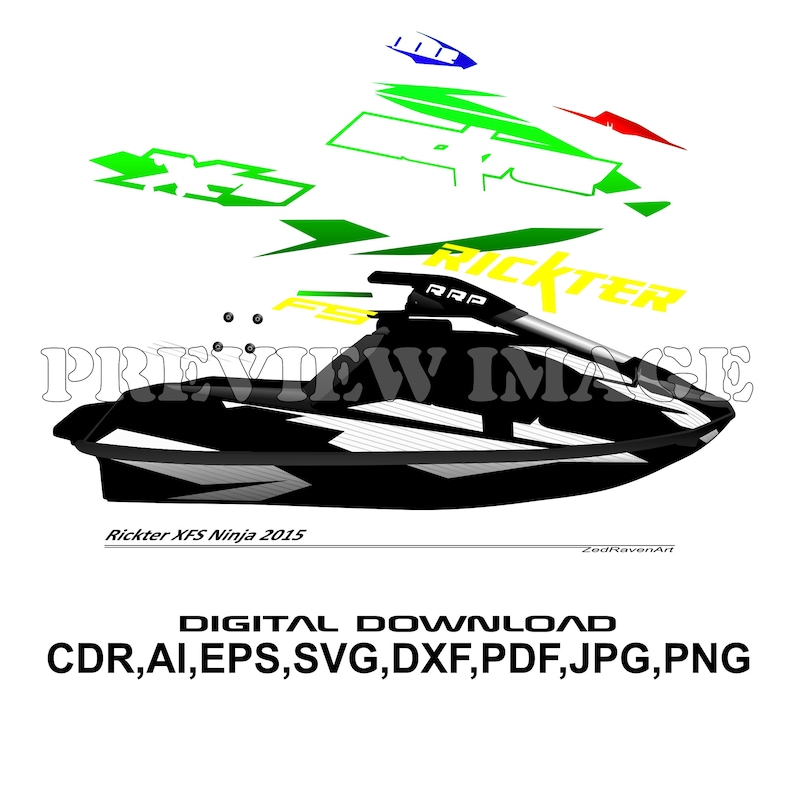Rickter XFS Ninja 2015 Scooter - Vector Graphic Digital Artwork ...