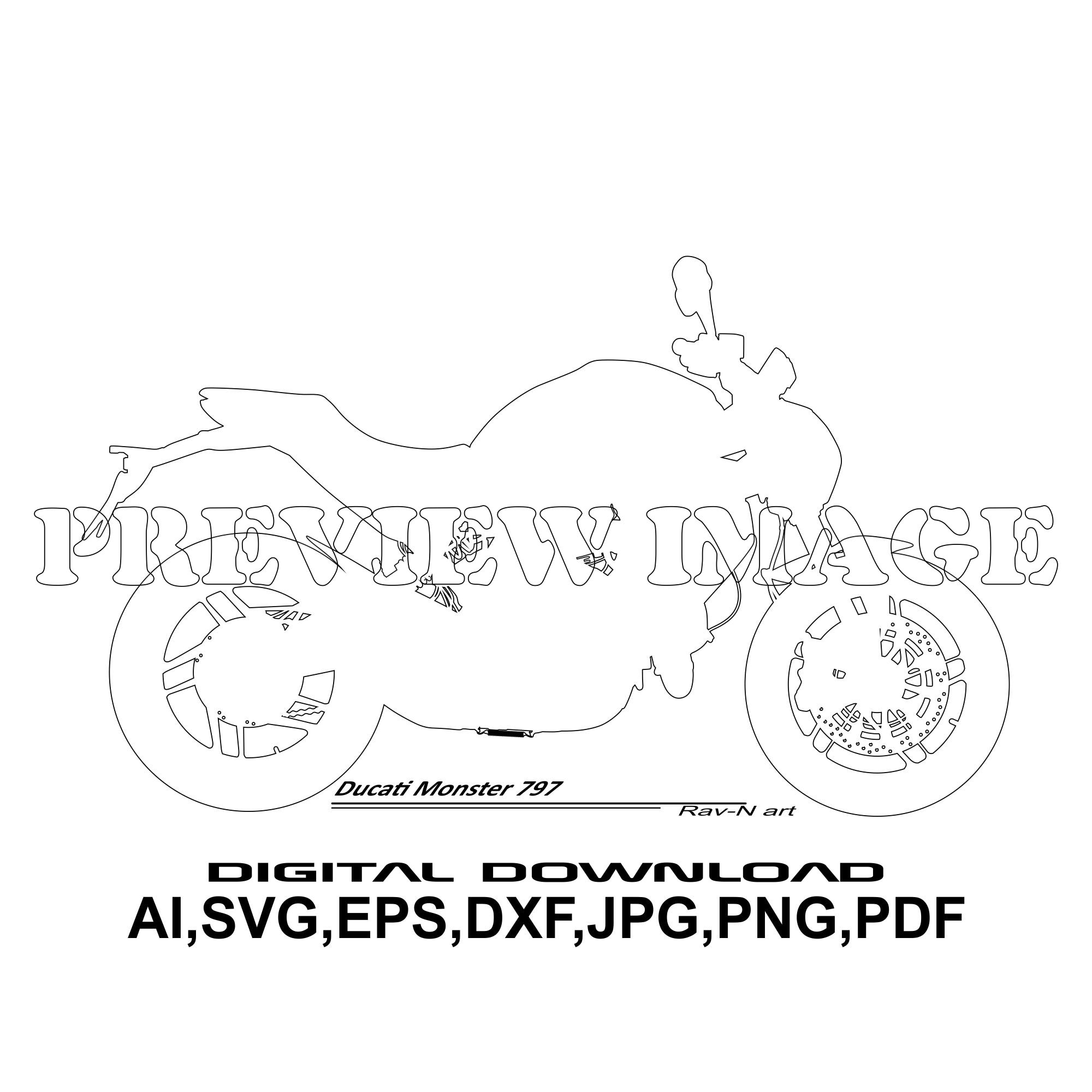 Ducati Monster 797 - Motorcycle Motorbike Vector Graphic Digital ...