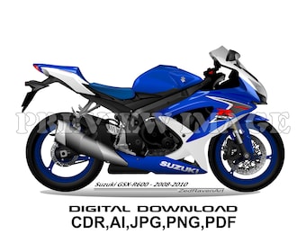Suzuki GSX R1000 Motorcycle Motorbike Vector Graphic Digital | Etsy