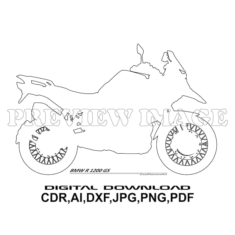 BMW R 1200 GS Motorcycle Motorbike Vector Graphic Digital Artwork ...