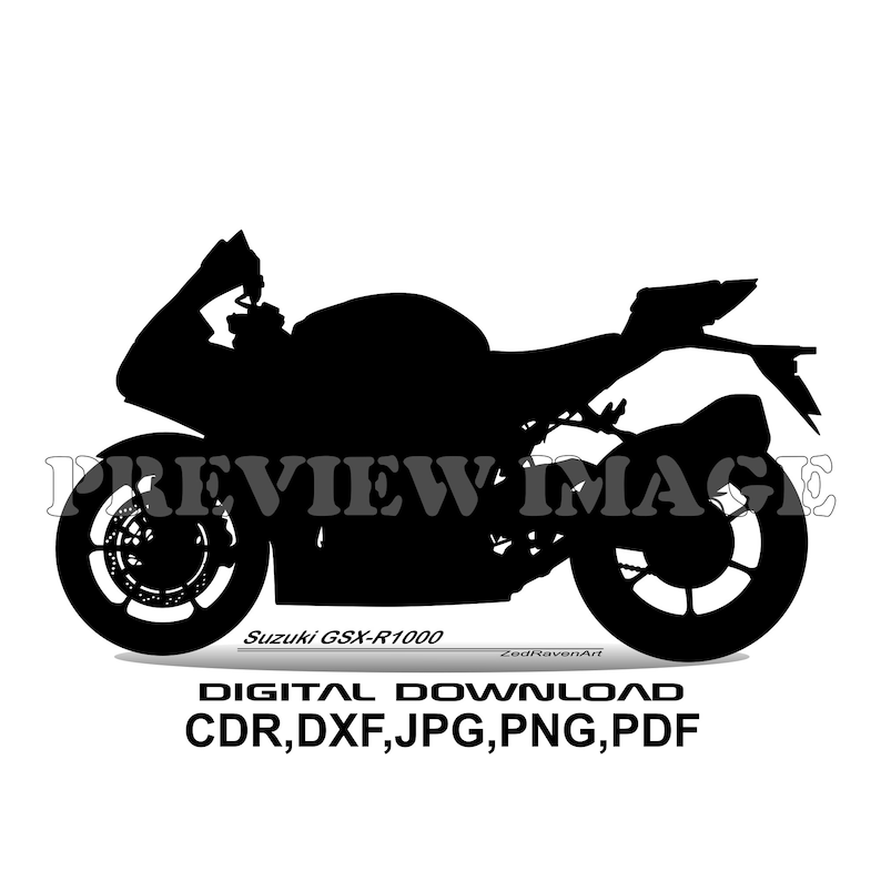 Suzuki GSX R1000 - Motorcycle Motorbike Vector Graphic Digital Artwork ...