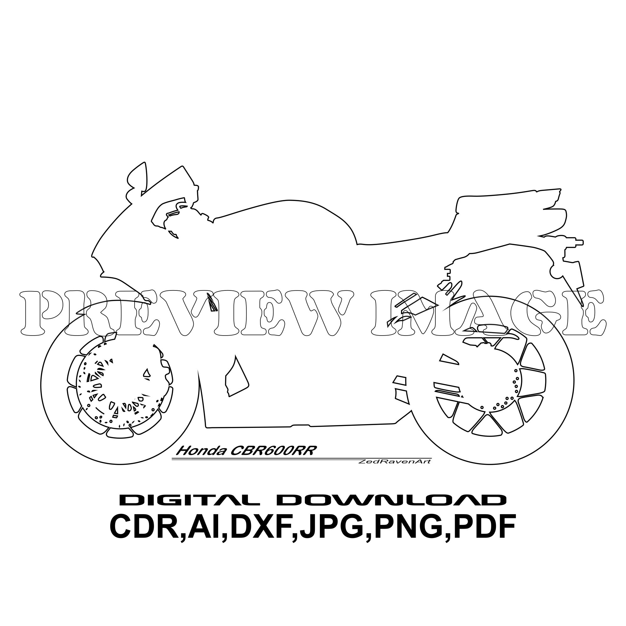 Honda CBR600RR - Motorcycle Motorbike Vector Graphic Digital Artwork ...