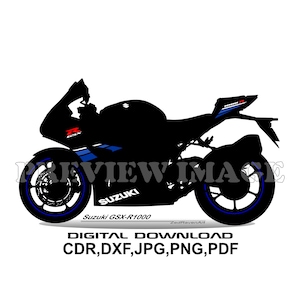 Suzuki GSX R1000 - Motorcycle Motorbike Vector Graphic Digital Artwork ...