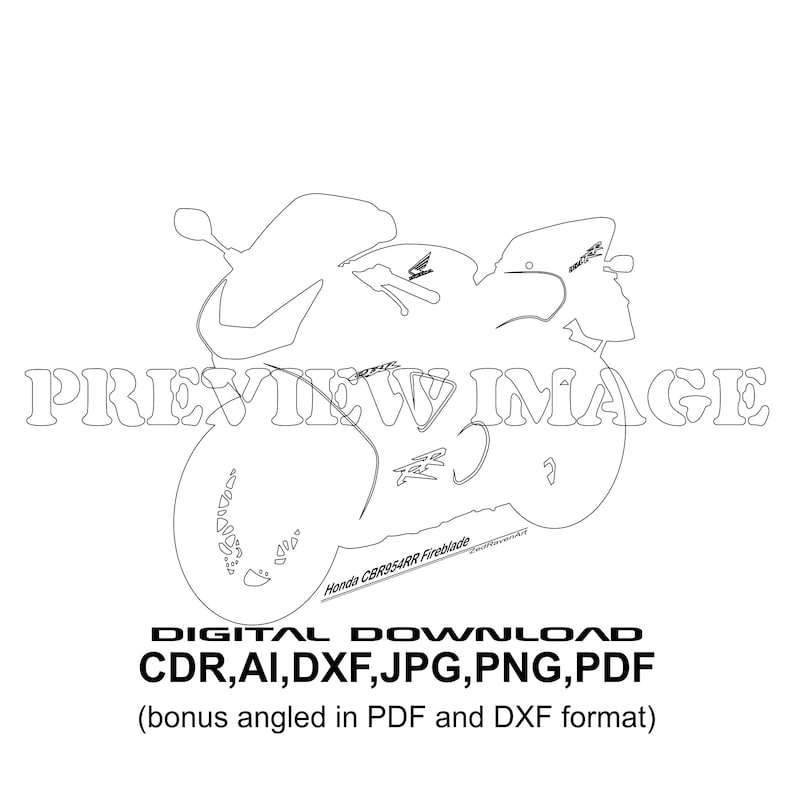 Honda CBR954RR Fireblade - Motorcycle Motorbike Vector Graphic Digital ...