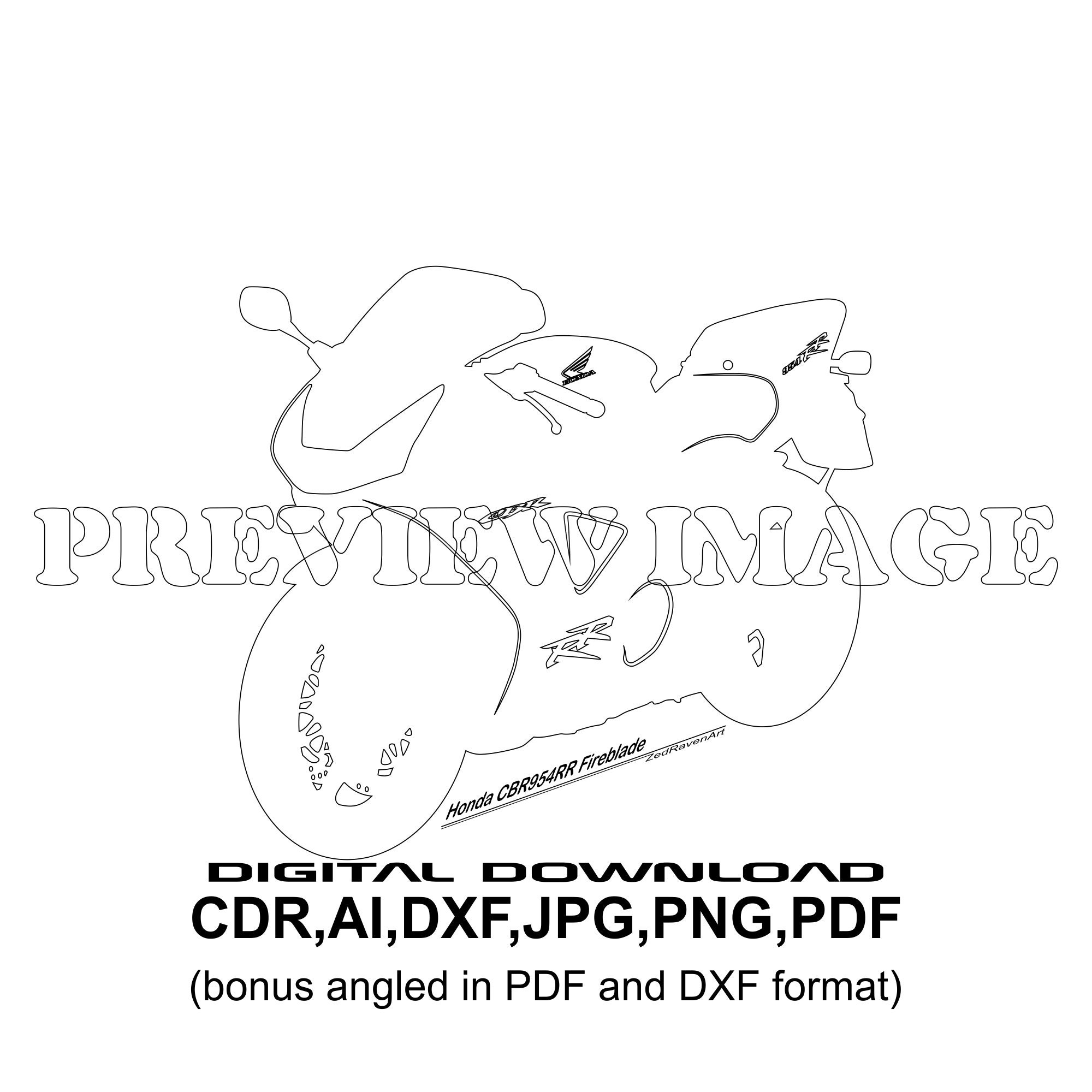 Honda CBR954RR Fireblade - Motorcycle Motorbike Vector Graphic Digital ...