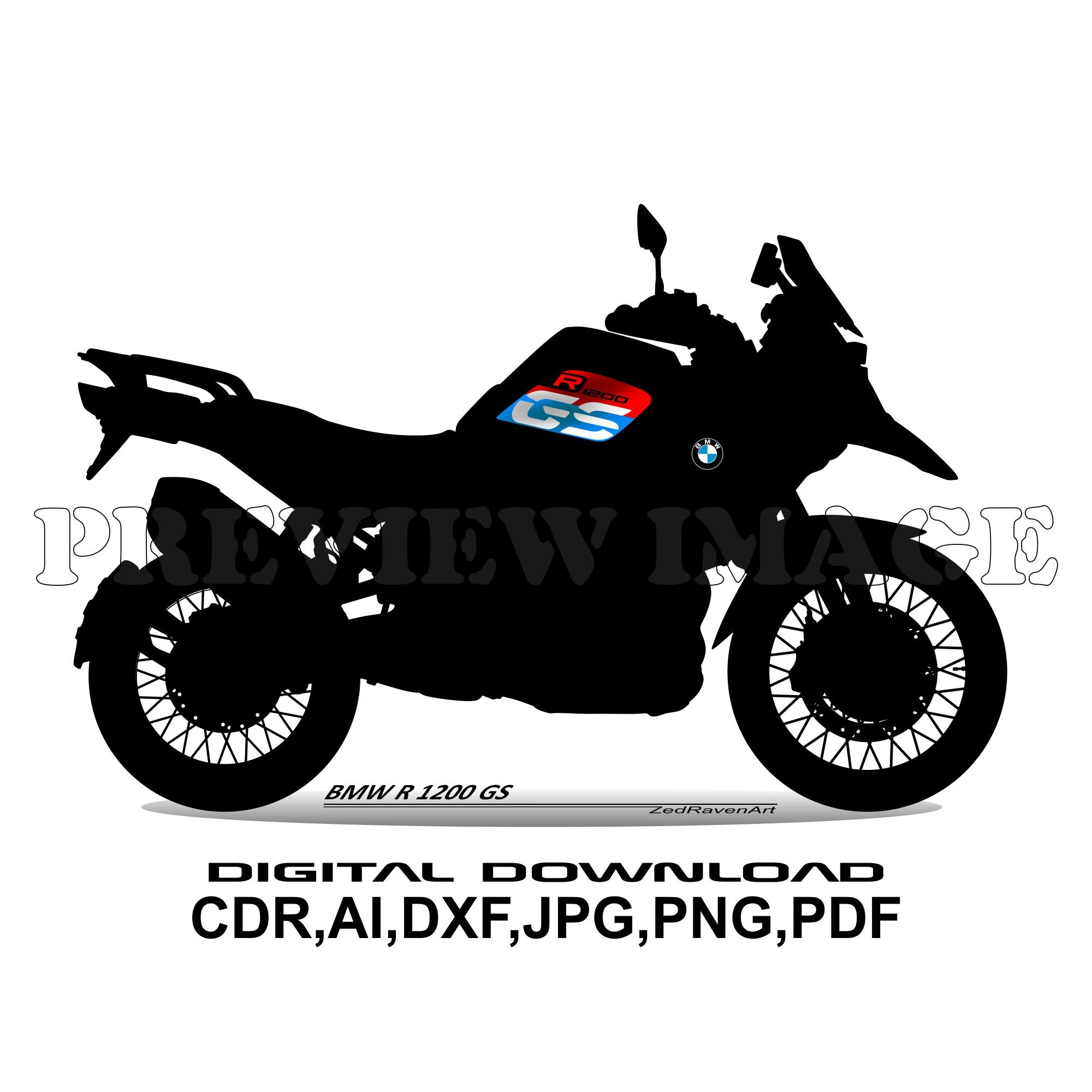 BMW R 1200 GS - Motorcycle Motorbike Vector Graphic Digital Artwork ...