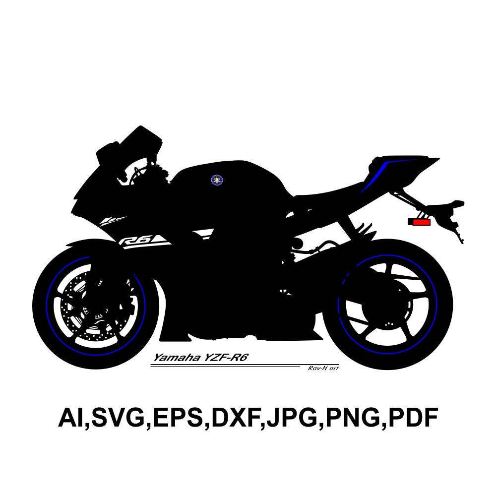 Yamaha YZF R6 Motorcycle Motorbike Vector Laser Cutting | Etsy
