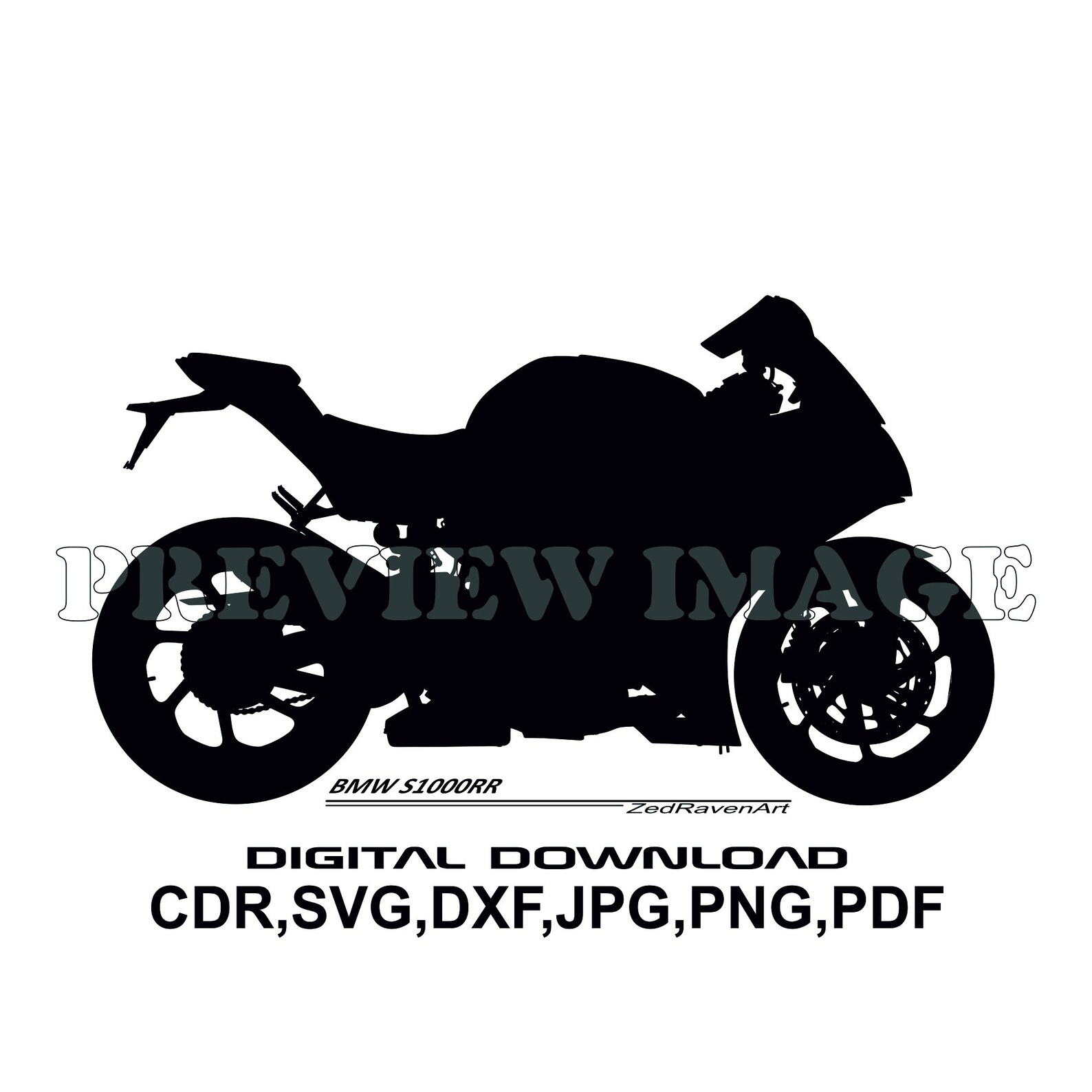 BMW S1000RR - Motorcycle Motorbike Vector Graphic Digital Artwork ...