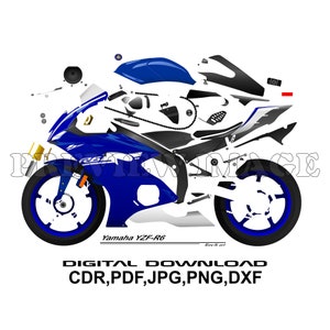 Yamaha YZF R6 - Motorcycle Motorbike Vector Graphic Digital Artwork ...