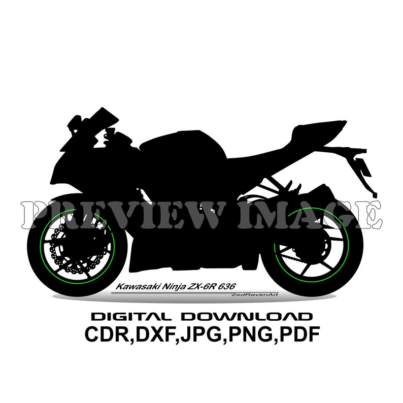Kawasaki Ninja ZX 6R 636 - Motorcycle Motorbike Vector Graphic Digital ...