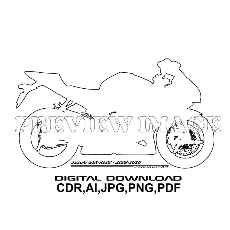 Suzuki GSX R600 -2008-2010 - Motorcycle Motorbike Vector Graphic ...